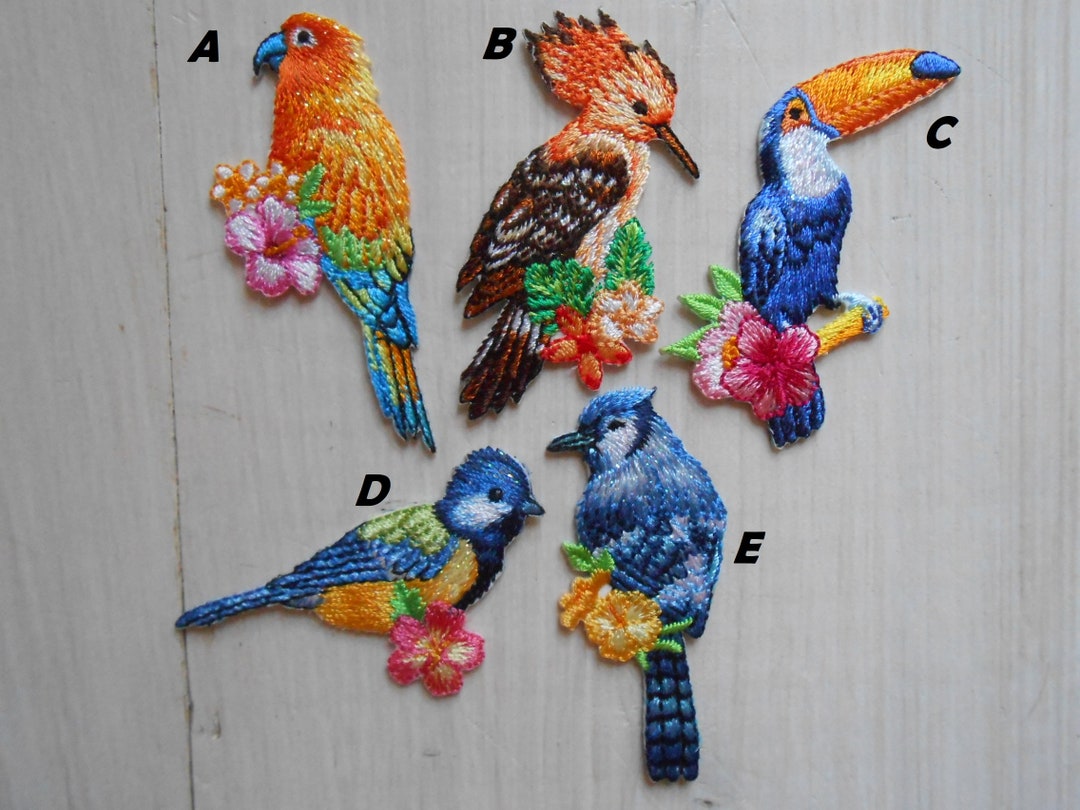 Iron-on Bird Applique Embroidered Patch Embellishment - Etsy