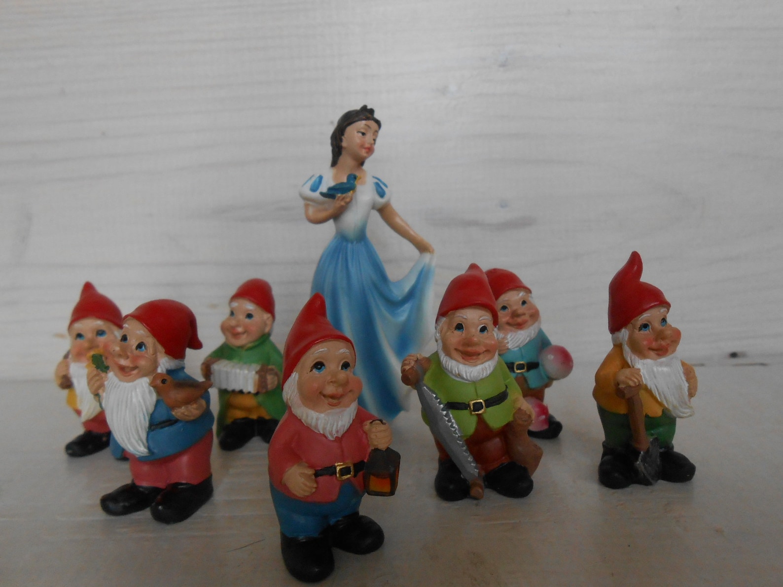 Miniature Snow White and the 7 Dwarfs Fairy Garden Resin Figures - Etsy