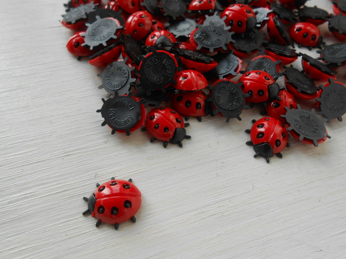 Ladybugs Red Good Luck Tags 20 Pcs Plastic Embellishment - Etsy