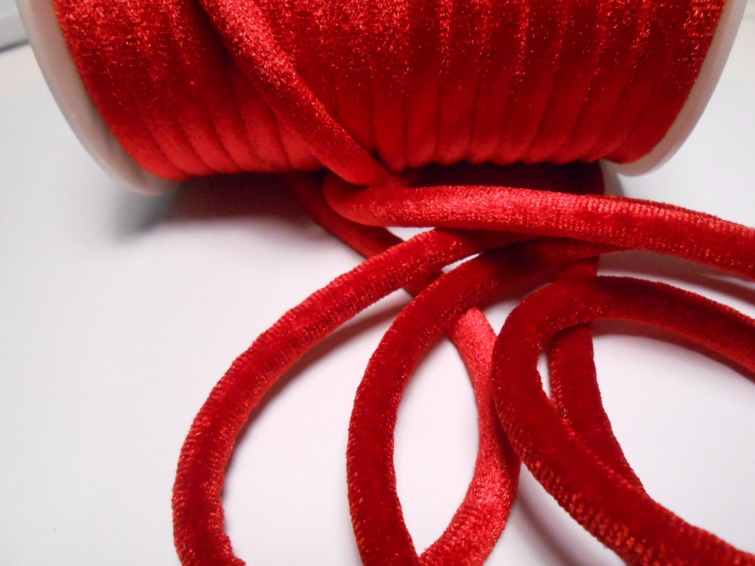 Velvet Trim Tubing Stretch Cord Red 7 Mm 2 Yards - Etsy