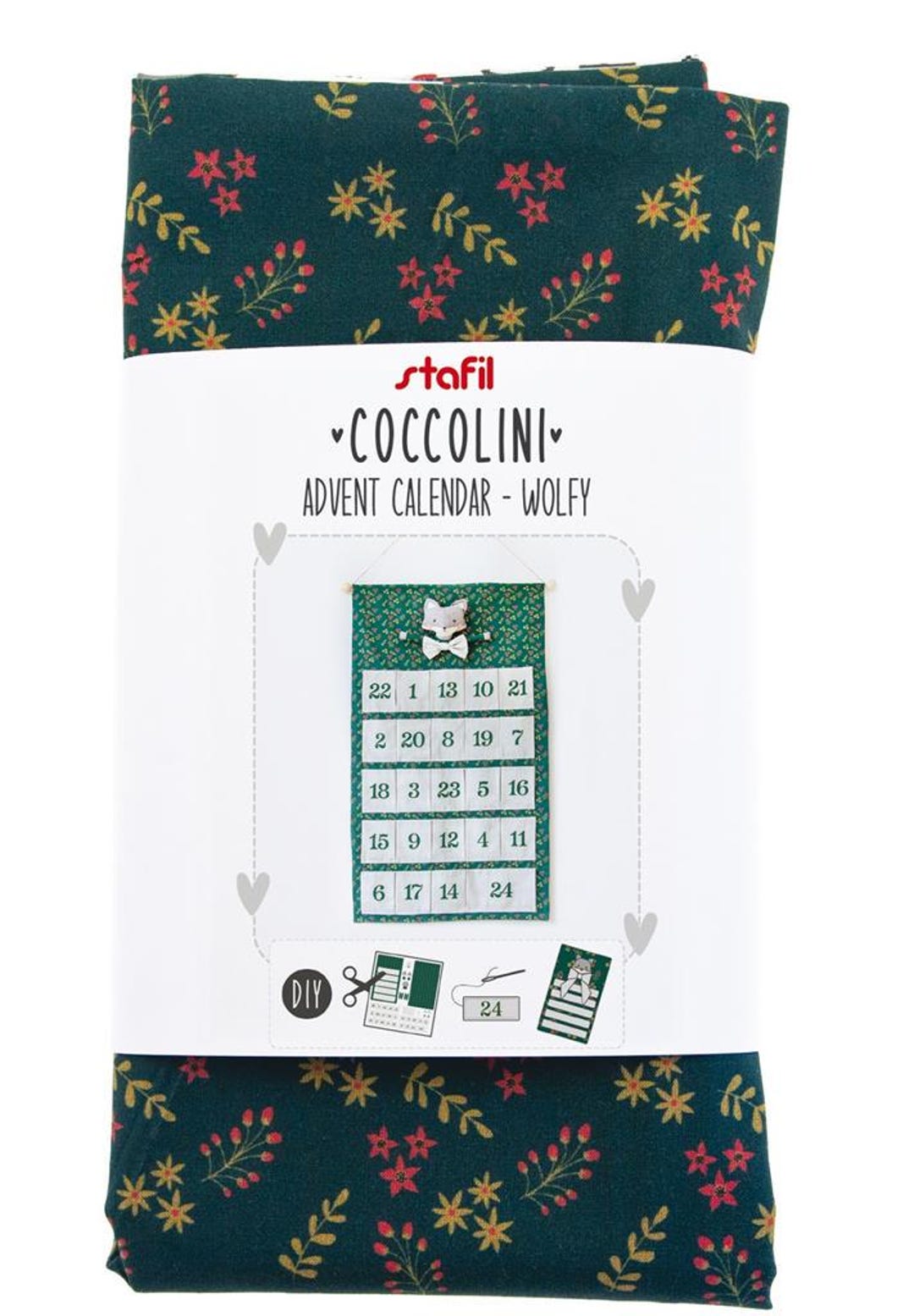 DIY Advent Calendar Coccolini Christmas Fabric Printed Pattern Handmade ...