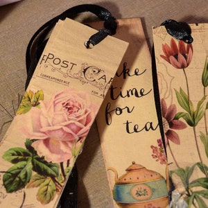 Stationery Bookmarks Vintage Style Satin Ribbon Set of 8 - Etsy
