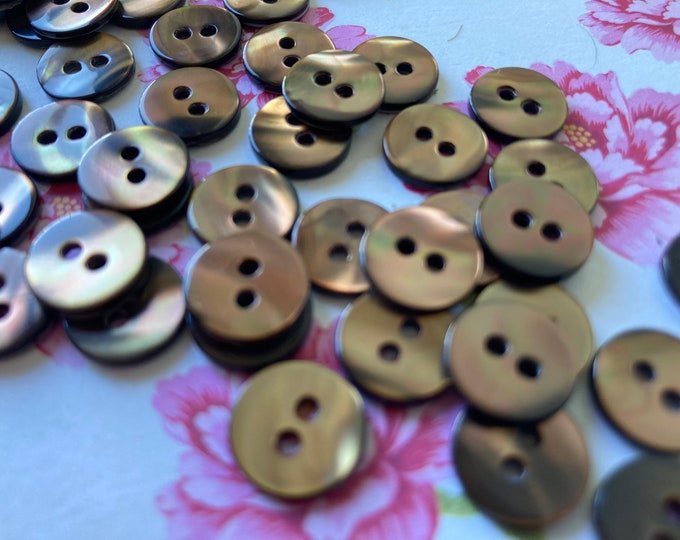 Buttons Mother of Pearl 20 Pcs LIN 20 Brown - Etsy