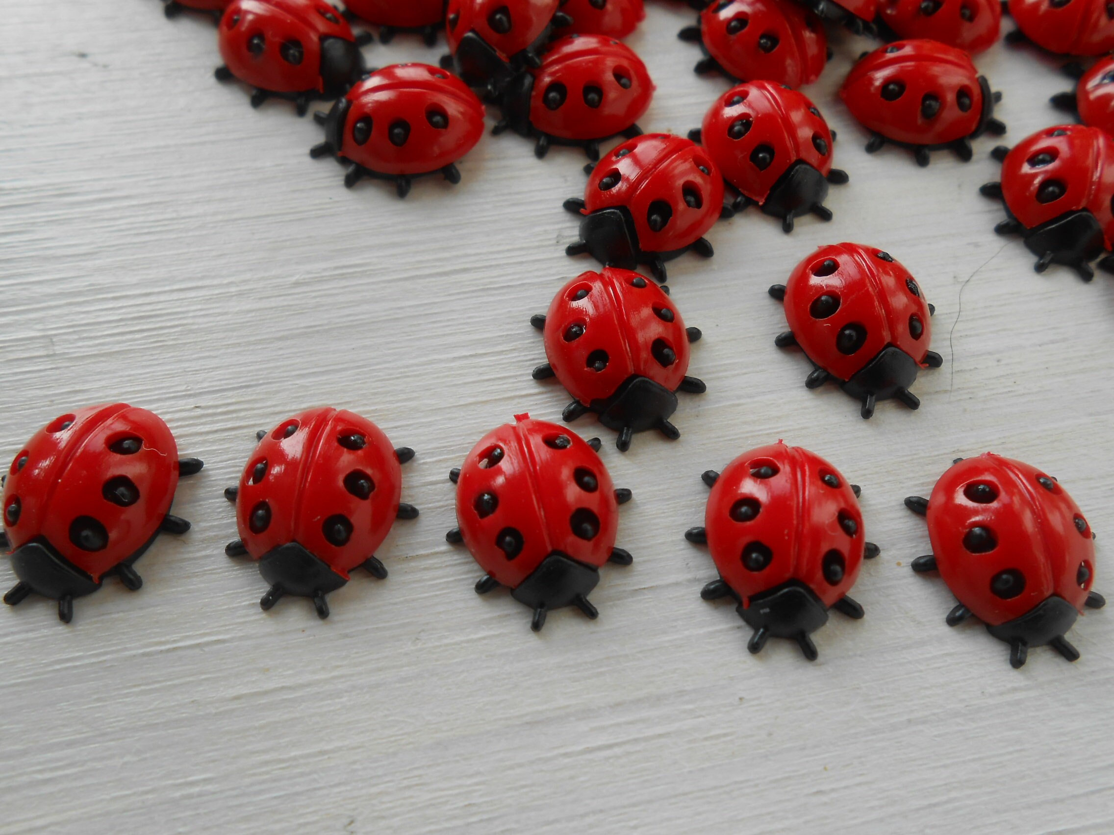 Ladybugs Red Good Luck Tags 20 pcs Plastic Embellishment | Etsy