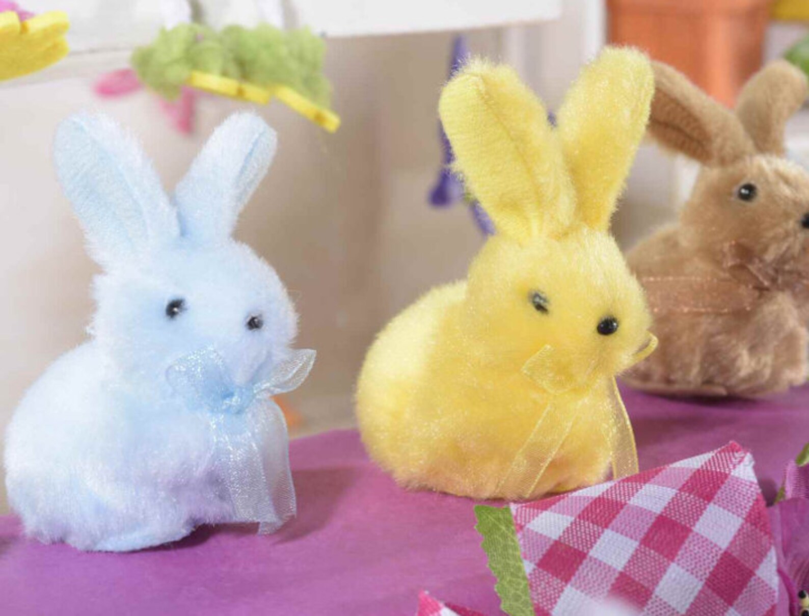 Mini Rabbit Animal Miniature Plush Easter Decoration - Etsy