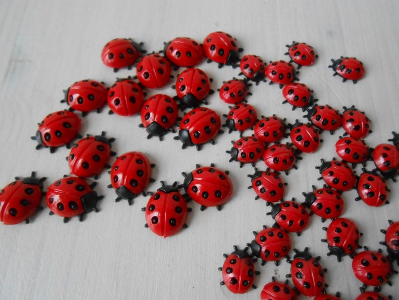 Ladybugs Red Good Luck Tags 20 Pcs Plastic Embellishment - Etsy