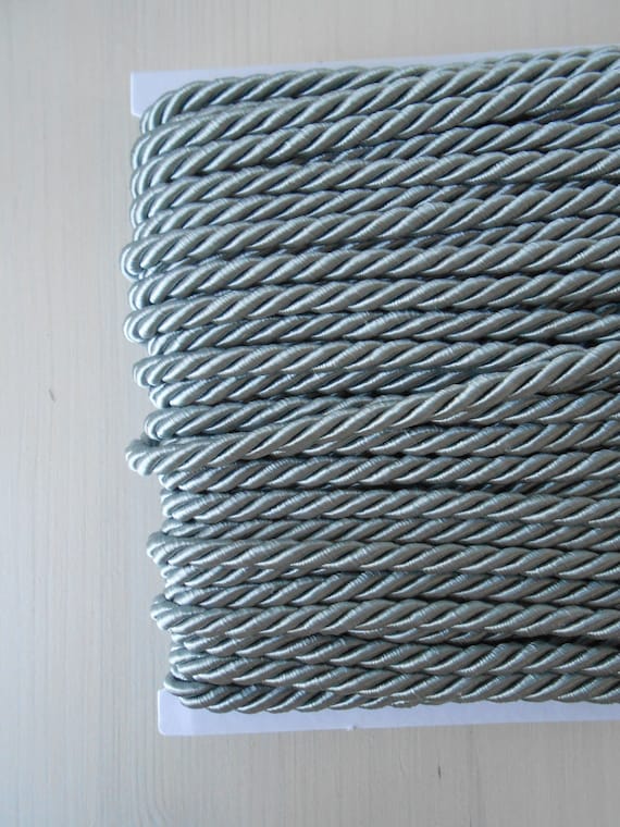 Cord Twisted Trim Satin 5 Yards 1/4 Width Silver Grey | Etsy