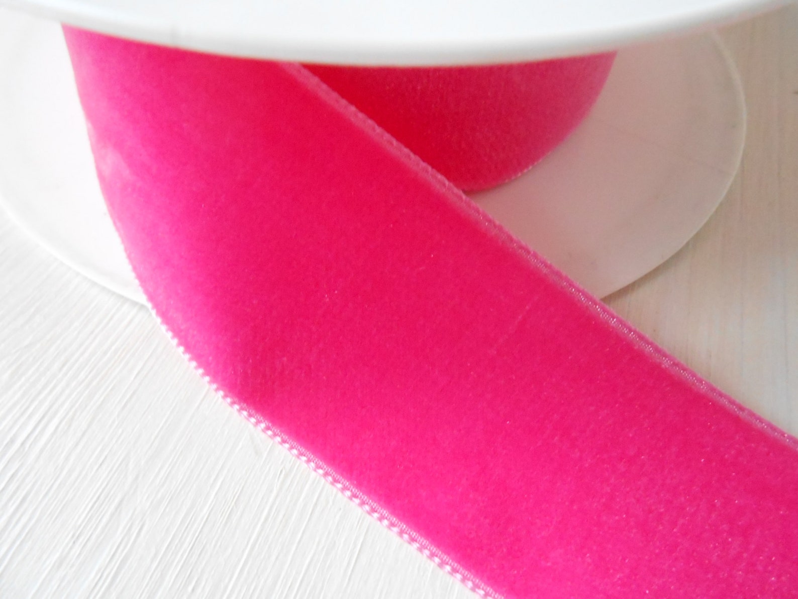 Velvet Ribbon Hot Pink 2 Yards 1 1/2width | Etsy