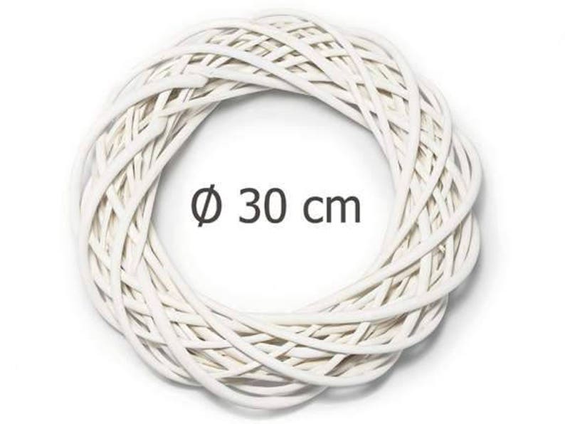 Wreath White Natural Wicker Round 12" Width - Etsy