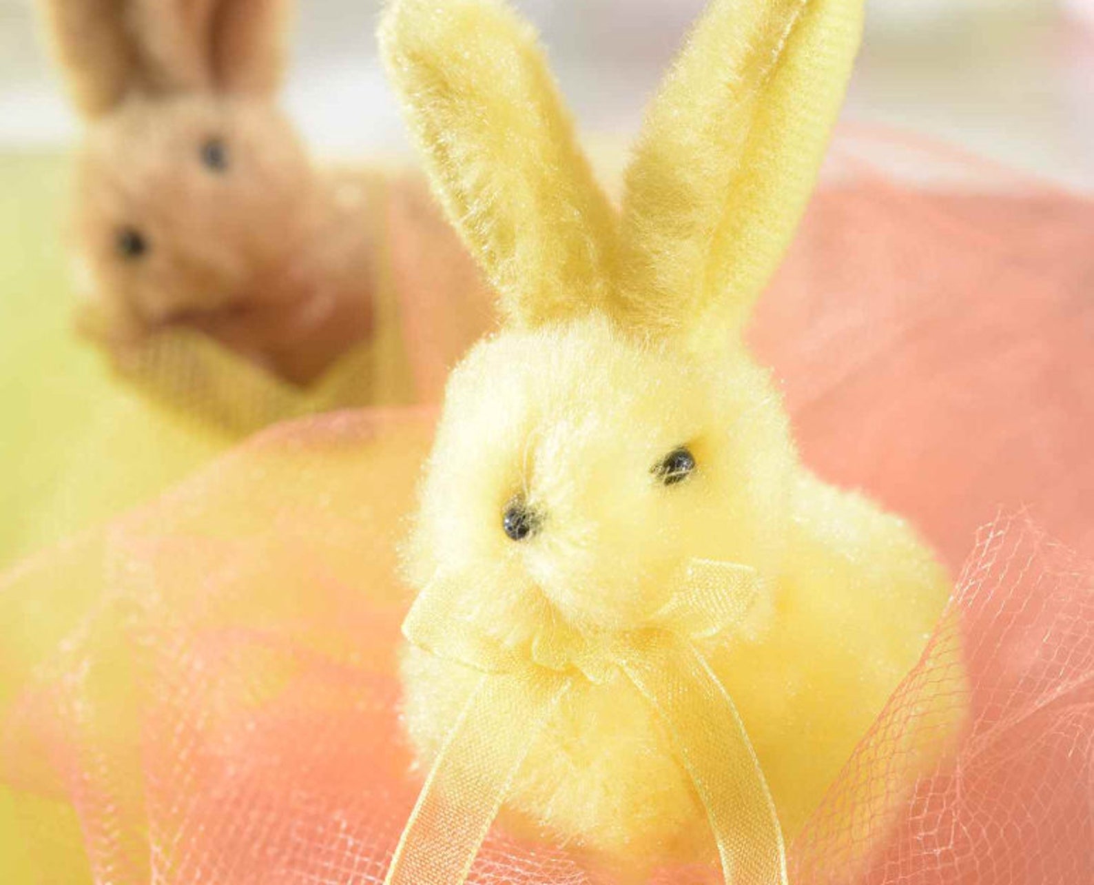 Mini Rabbit Animal Miniature Plush Easter Decoration - Etsy