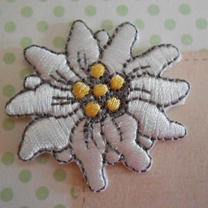 Edelweiss Iron on Embroidered Patch Applique Set of 2 - Etsy