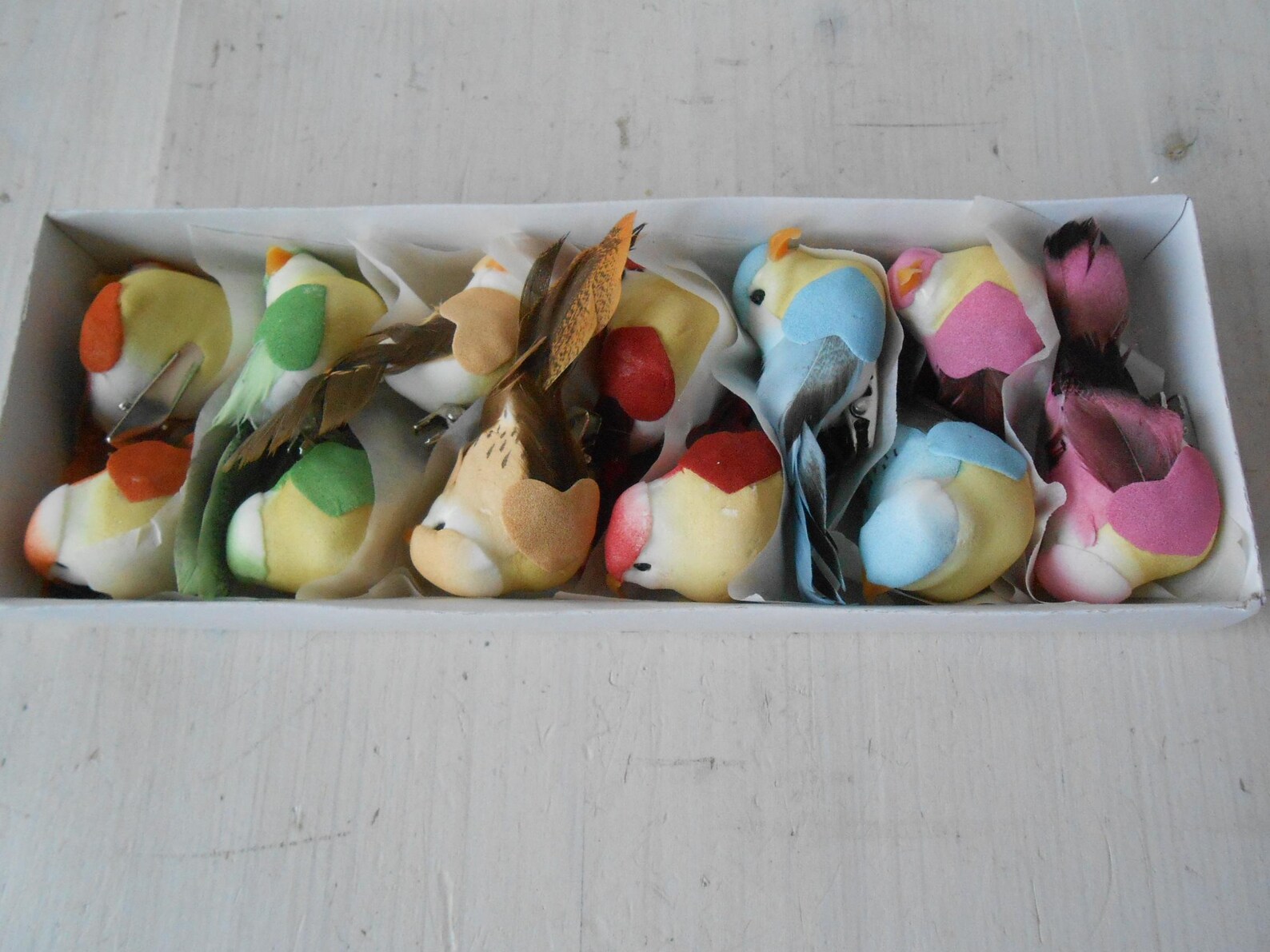 Artificial Mini Birds on Clip With Real Feather Set of 12 - Etsy