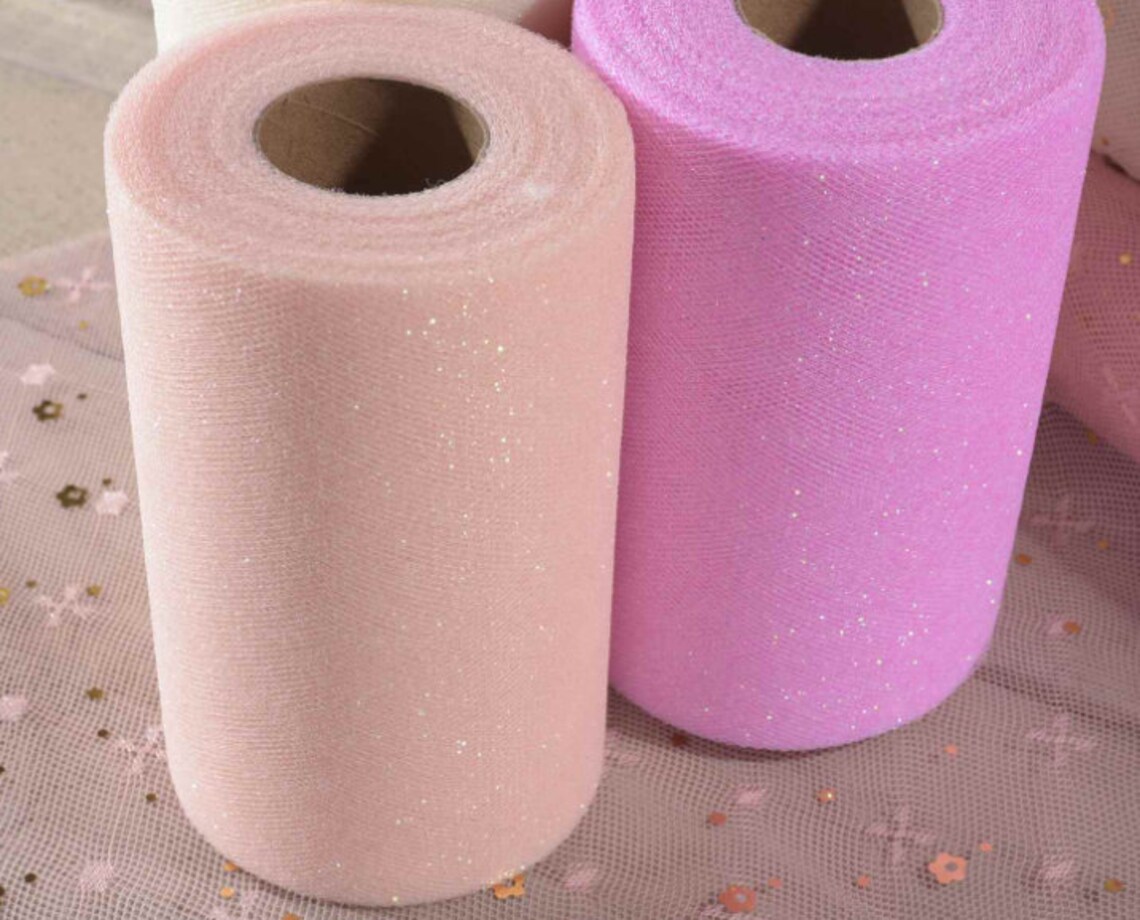 Tulle Ribbon Glitter 50 Metres Bulky Roll 15 Cm Width Colored - Etsy