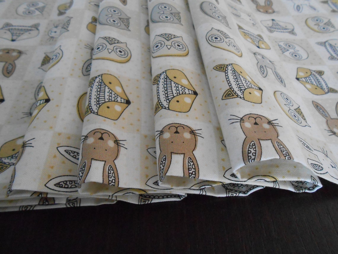 Cotton Fabric Animals Pattern by the Meter 115 cm width | Etsy