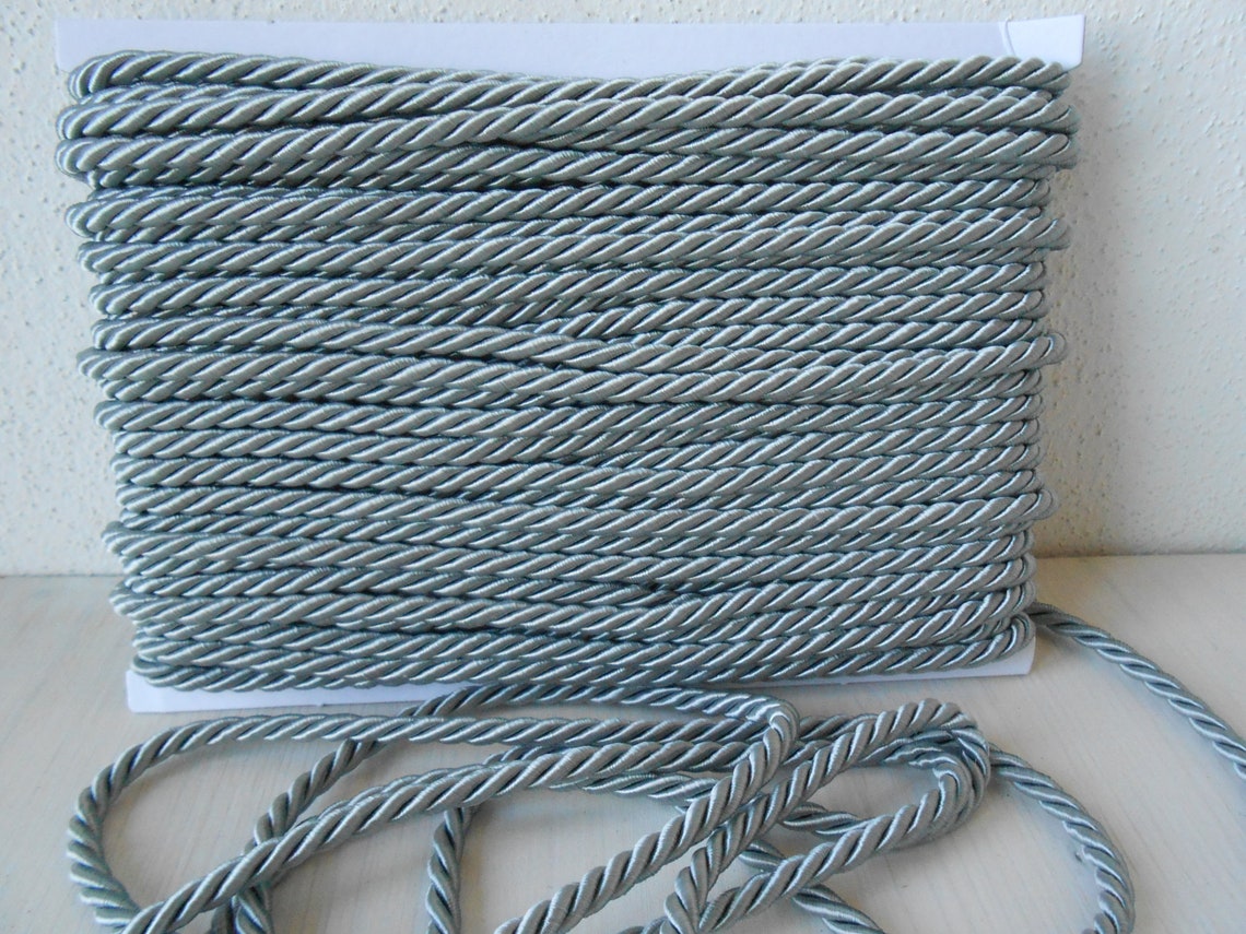 Cord Twisted Trim Satin 5 Yards 1/4 Width Silver Grey | Etsy