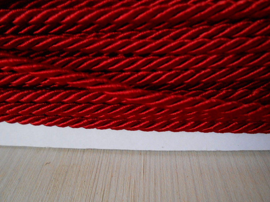 Cord Twisted Trim Satin 5 Yards 1/8 Width Dark Red - Etsy