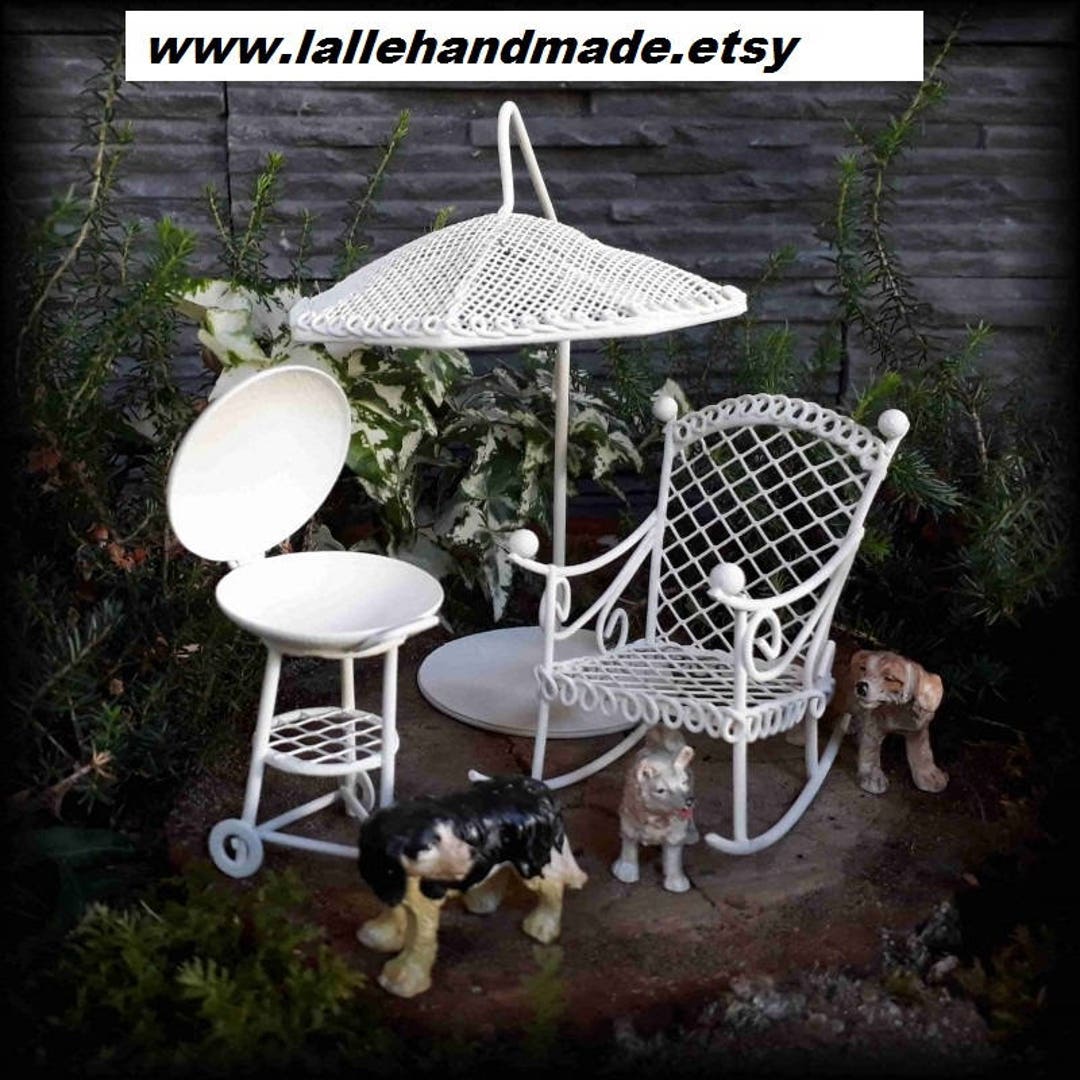 Mini Garden Set Fairy Garden Furniture Outdoor Doll's House Furnishing ...