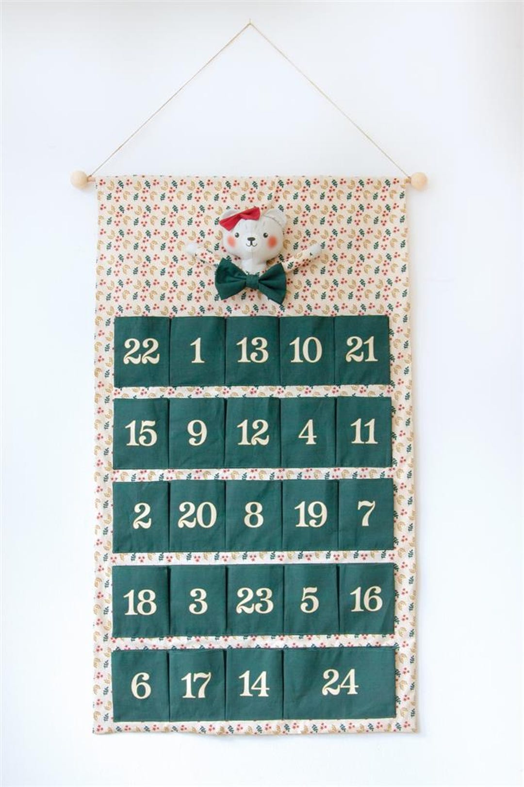 DIY Advent Calendar Coccolini Christmas Fabric Printed Pattern Handmade ...