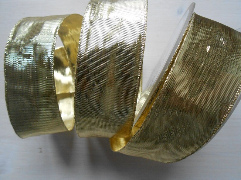 Ribbon Gold Fabric Lamè 1 1/2 Width 5 Yds Embellishment - Etsy