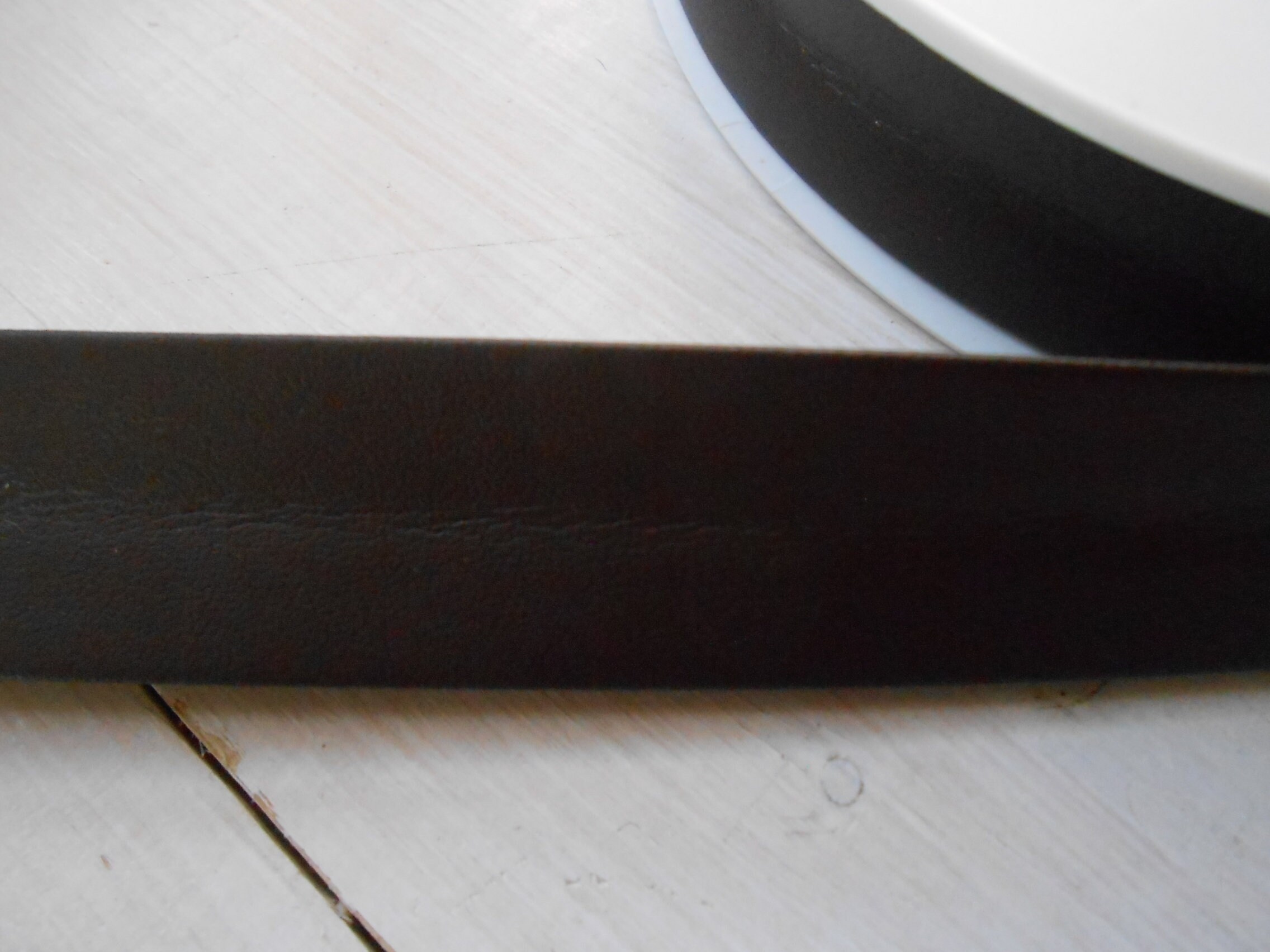 Vegan Leather Bias Tape Brown Double Folded 1