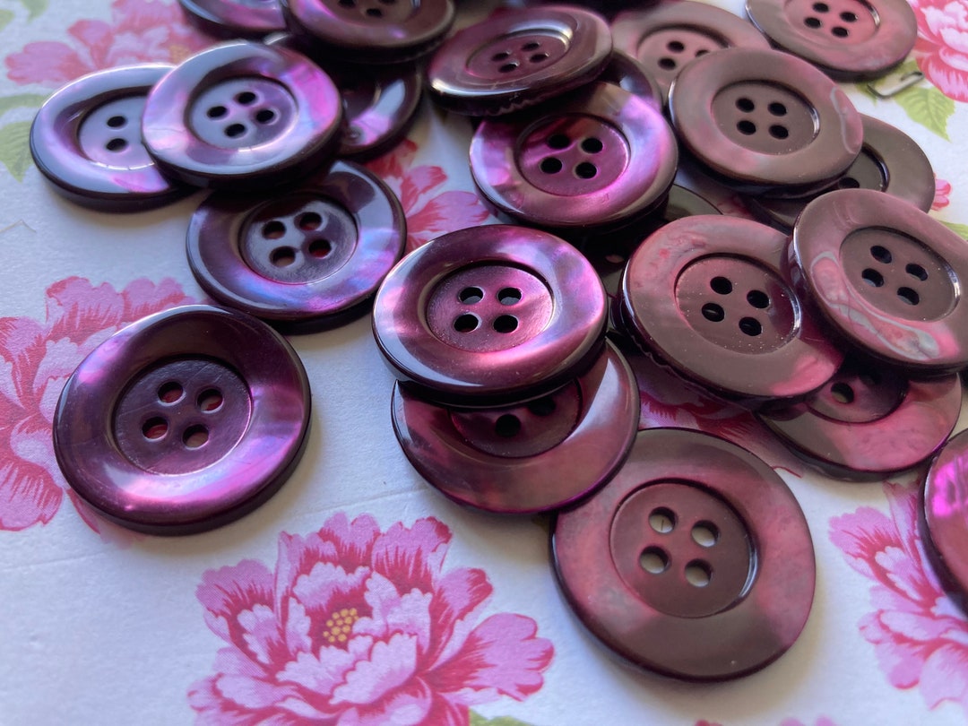 Buttons Natural Mother of Pearl 6 Pcs Violet LIN 36 - Etsy