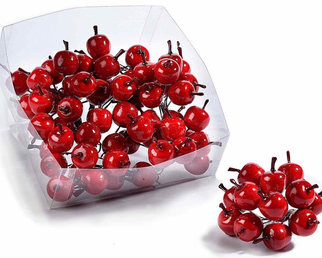 Mini Apples Red Decorative Party Favors 36 Pcs Millinery Decorations ...
