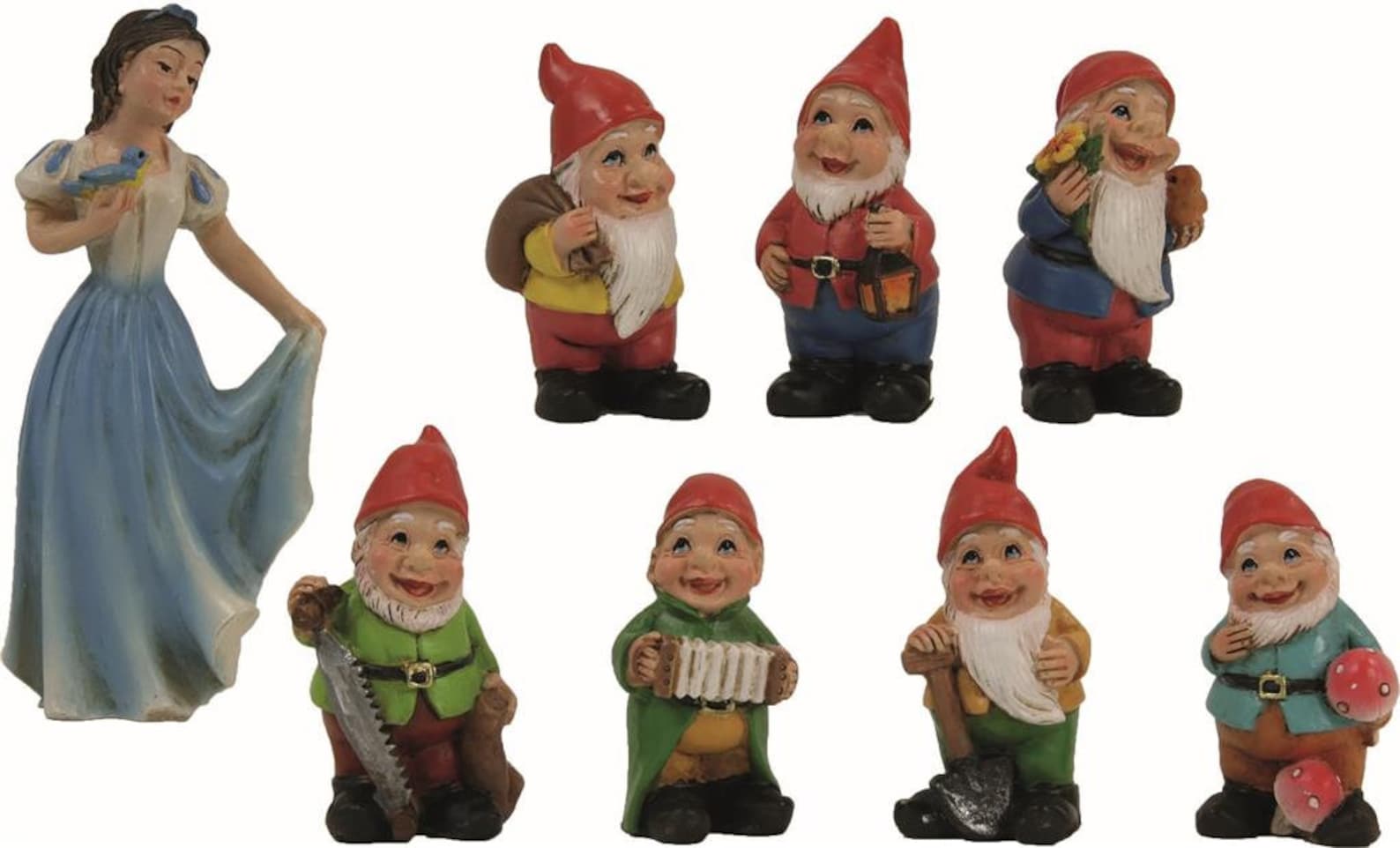 Miniature Snow White and the 7 Dwarfs Fairy Garden Resin - Etsy