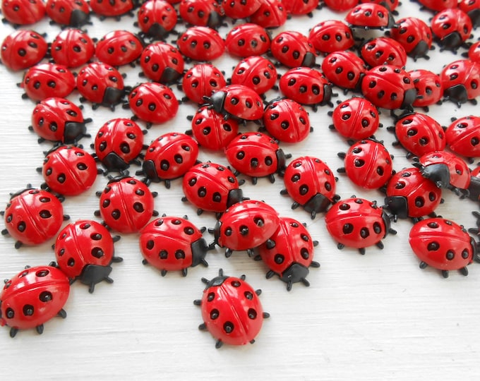 Ladybugs Red Good Luck Tags 20 Pcs Plastic Embellishment - Etsy