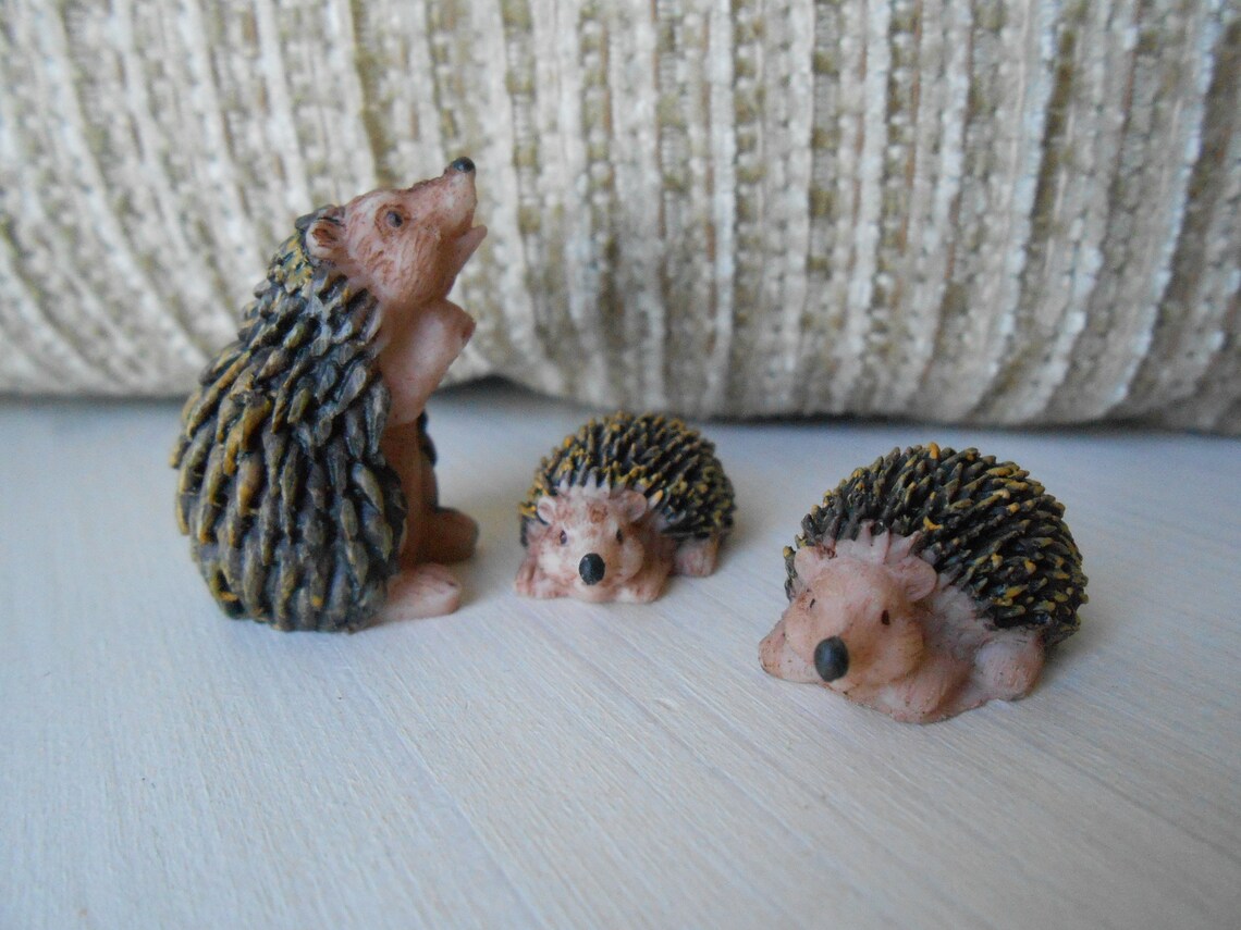 Hedgehogs Miniature Supplies Mini Forest Animals Set of 3 - Etsy