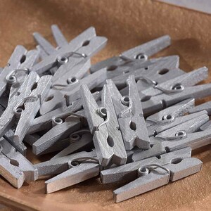 Mini Clothespins Silver Gold Natural Wood 48 Pcs - Etsy
