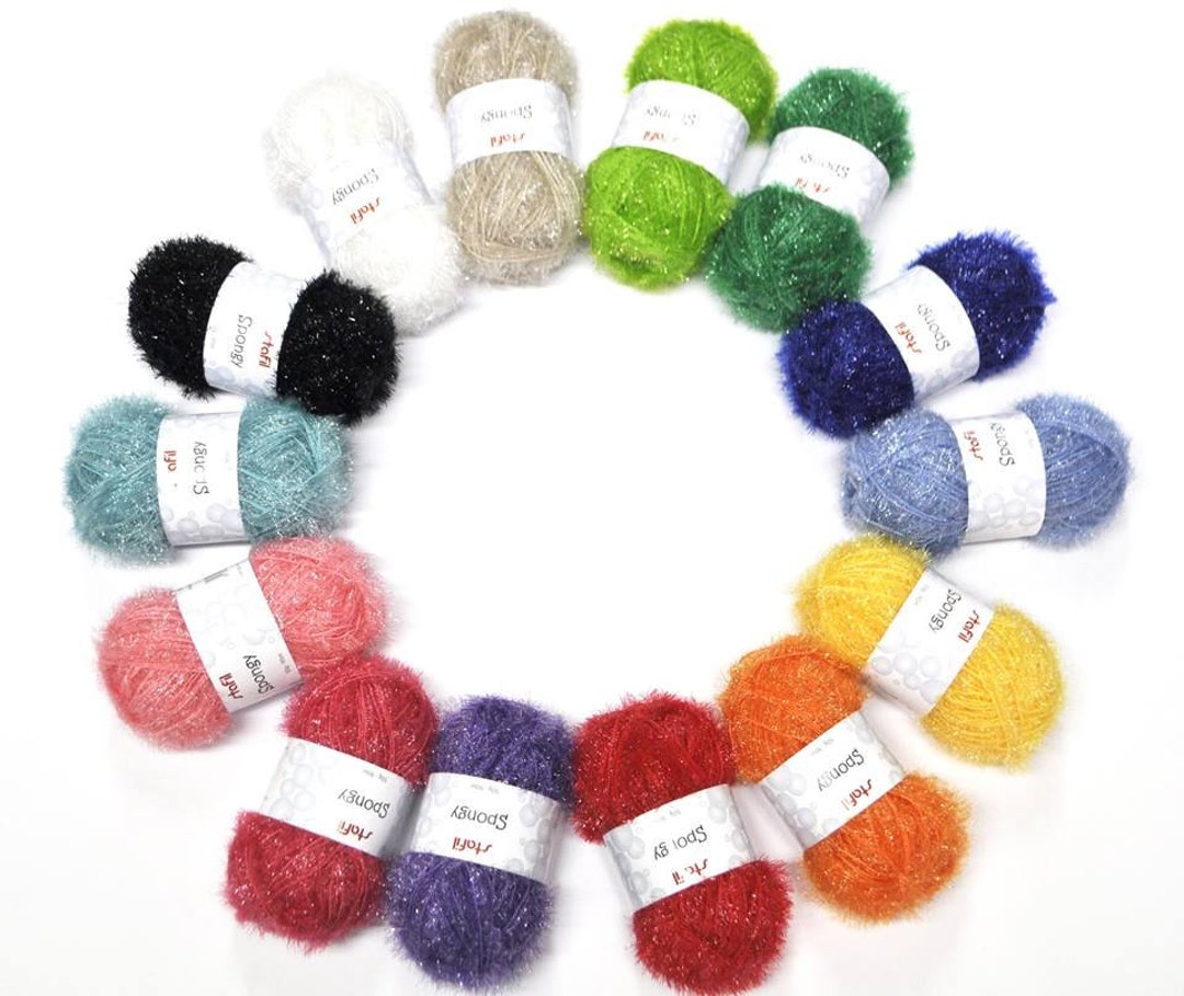 Sponge Yarn Tawashi 5 Balls Crochet Yarn 14 Colours Available - Etsy