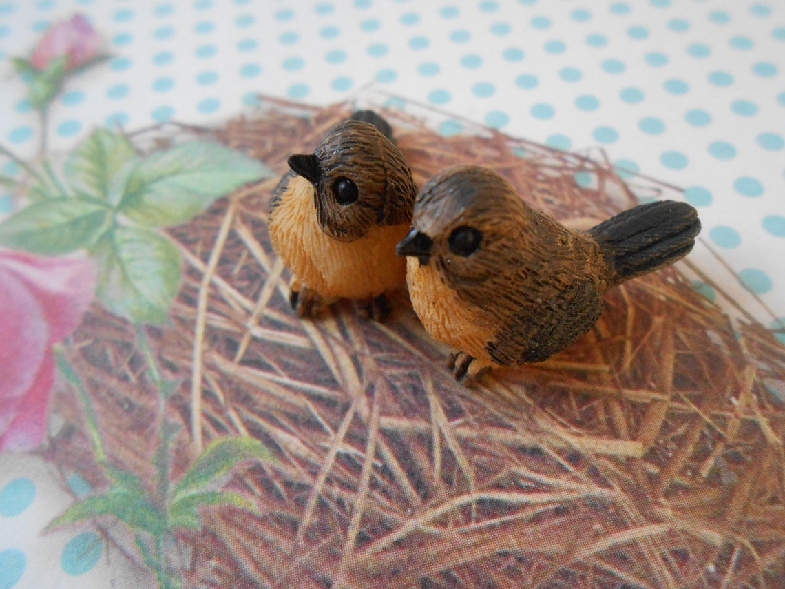Miniature Supplies Mini Birds Forest Animals Set of 4 - Etsy