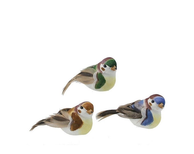 Artificial Birds Miniature With Real Feather Tail Set of 3 - Etsy