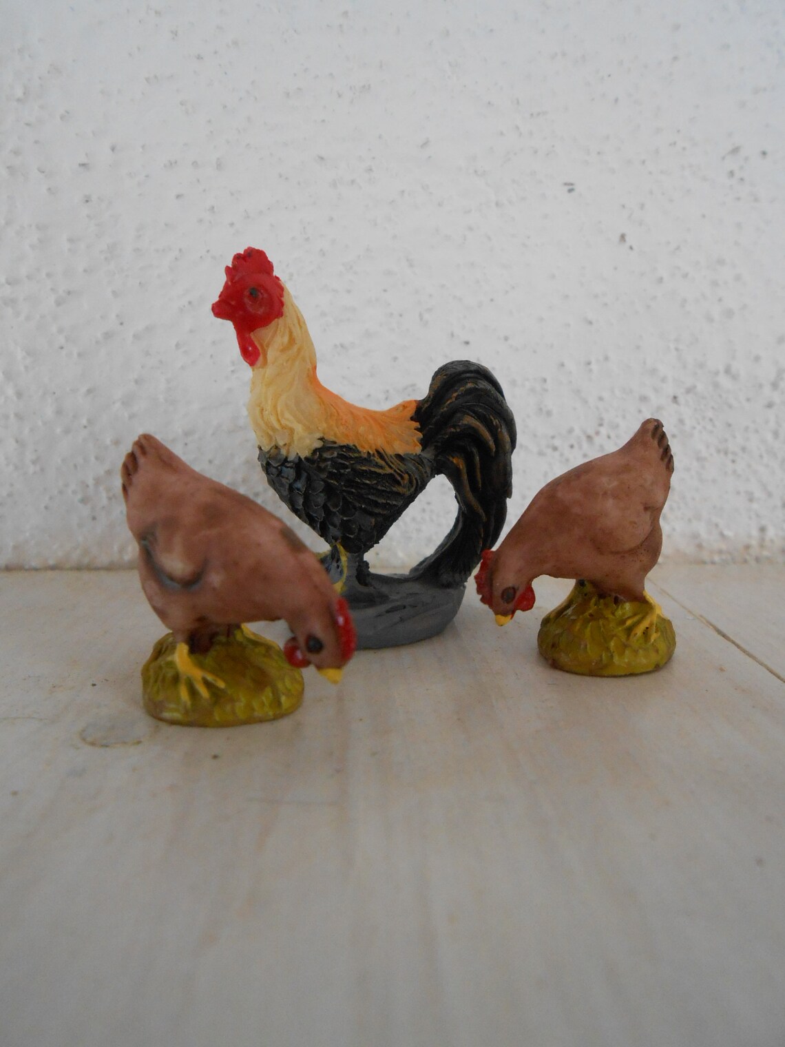 Farm Animals Miniature Rooster and Hens Mini Set of 3 - Etsy