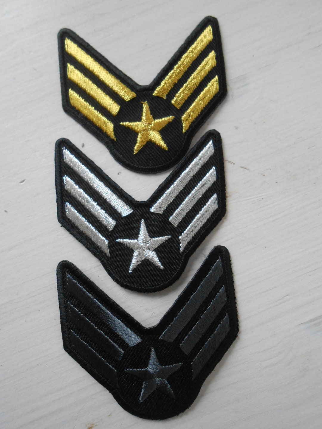 Military Patches Set of 2 Iron on Appliques Military Ranks Miltary ...