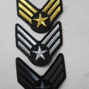 Military Patches Set of 2 Iron on Appliques Military Ranks Miltary ...