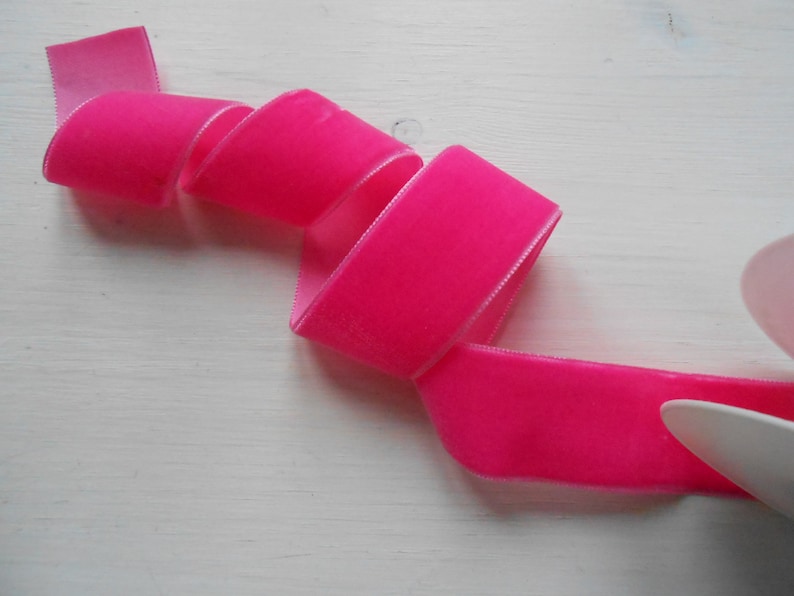 Velvet Ribbon Hot Pink 2 Yards 1 1/2width | Etsy