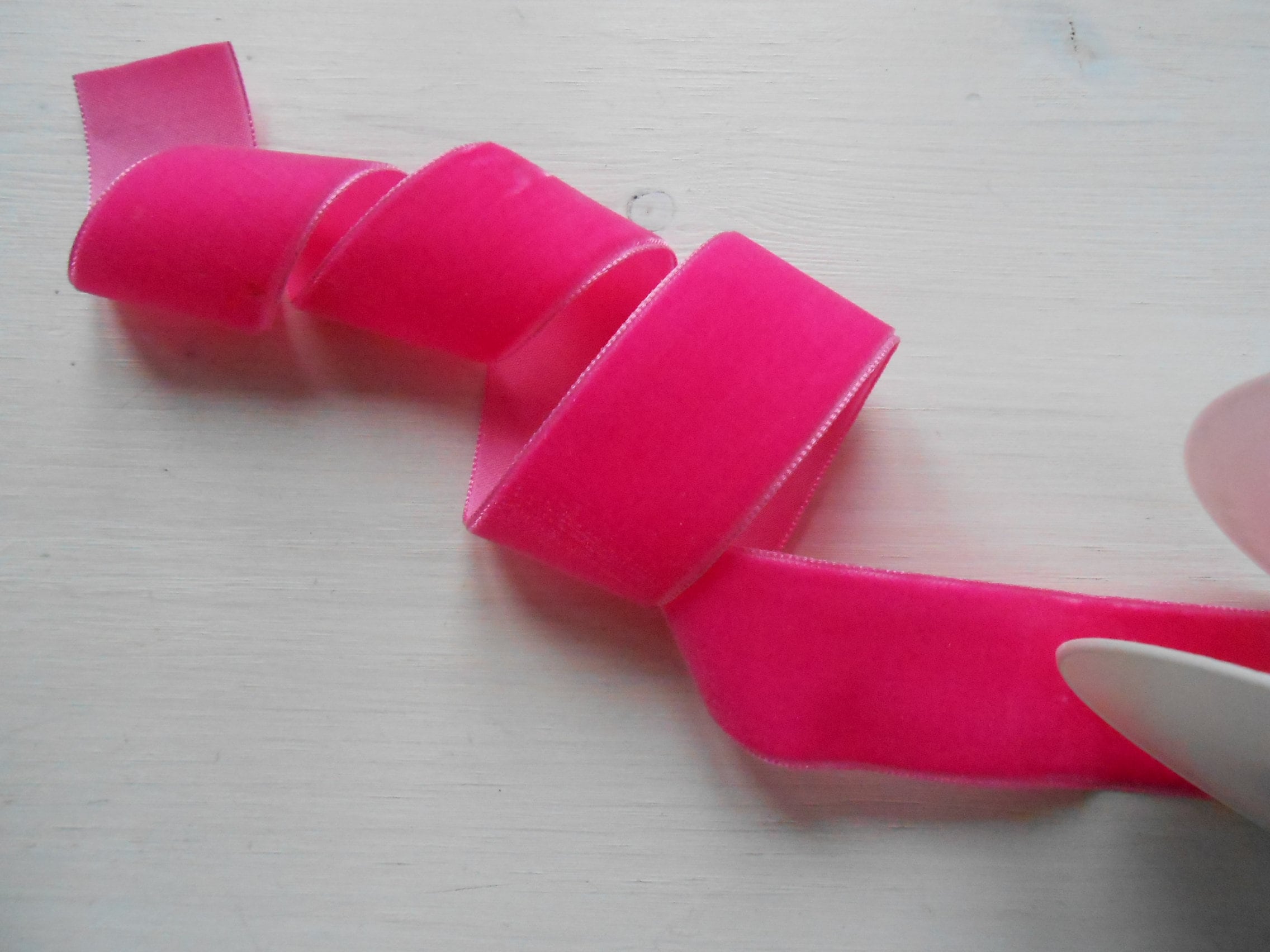 Velvet Ribbon Hot Pink 2 Yards 1 1/2width | Etsy