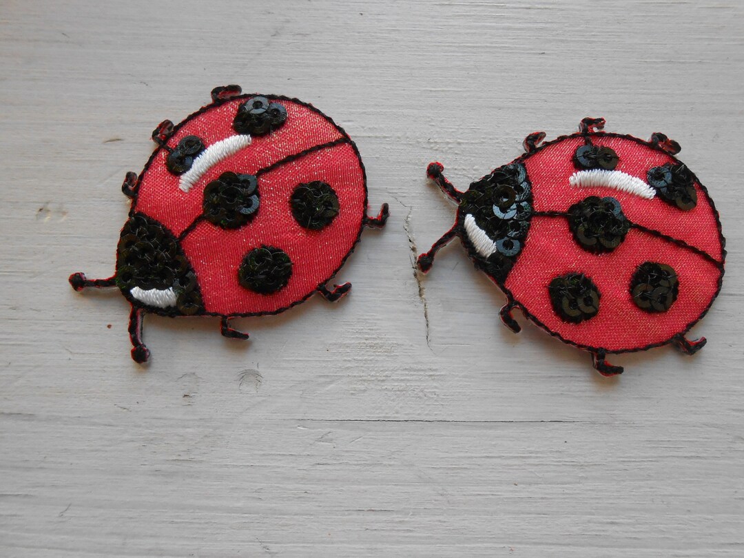 Ladybugs Patch Appliques Embroidered Iron on 2 Pcs Embellishment - Etsy