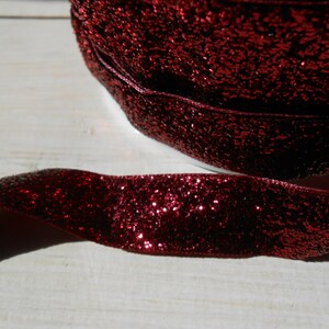 Velvet Red Trim Metallized Ribbon 5 Yards 5/8 Width - Etsy