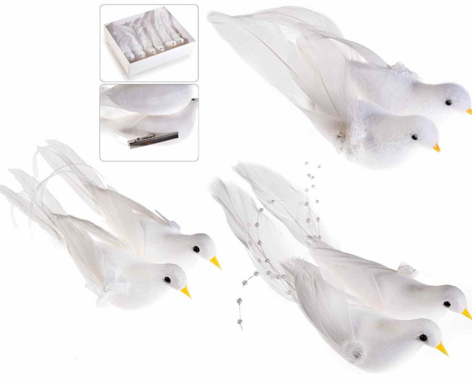 Artificial Doves Set of 6 White Birds Ceremony Supplies - Etsy