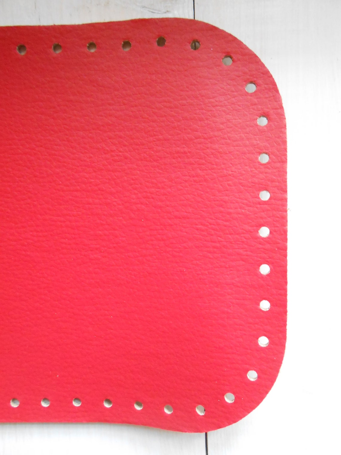 Vegan Leather Bottom Bag Red Craft Leatherette Handmade Purse - Etsy