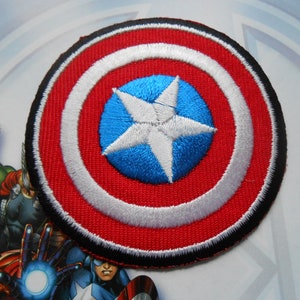 Captain America Shield Patch Embroidered Iron on Applique - Etsy