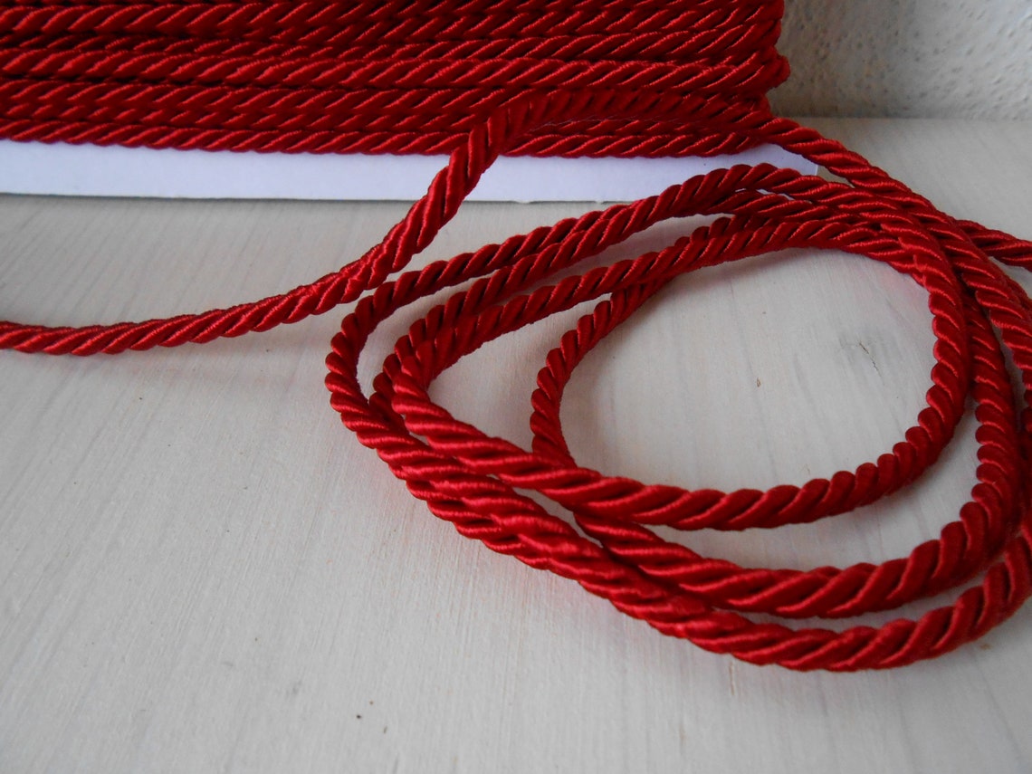 Cord Twisted Trim Satin 5 Yards 1/8 Width Dark Red - Etsy