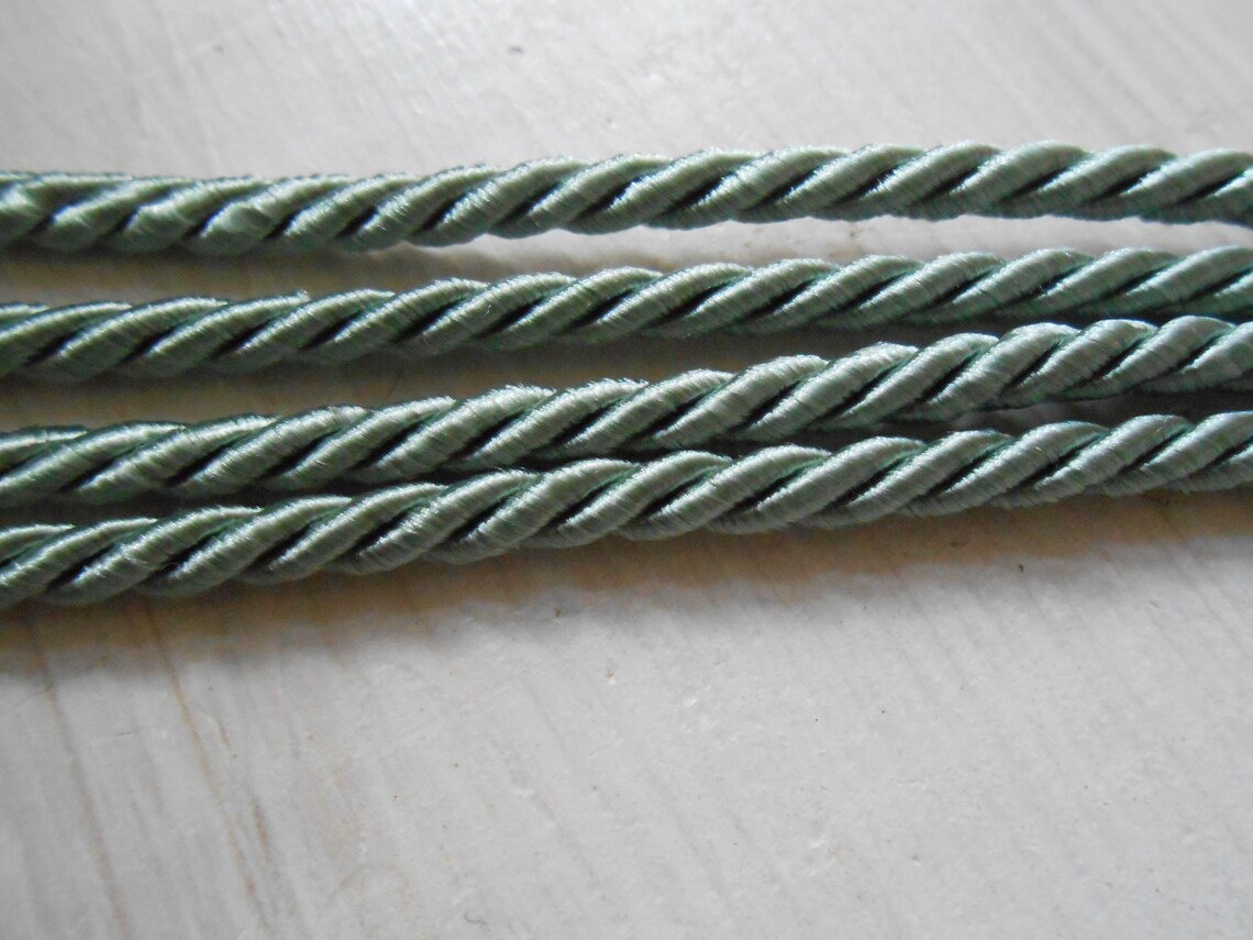 Cord Twisted Trim Satin 5 yards 1/8 width Sage Green | Etsy