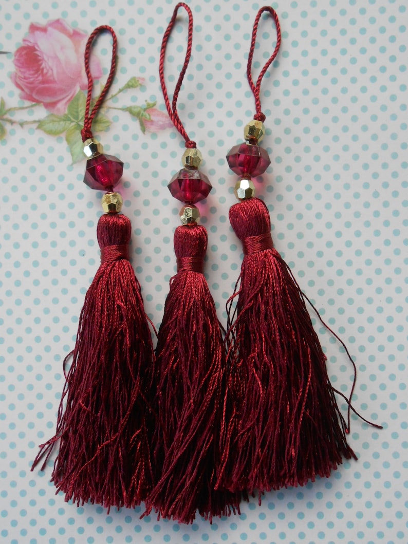 Tassel Coloured Silk Tassels With Beads Cm 18 - Etsy