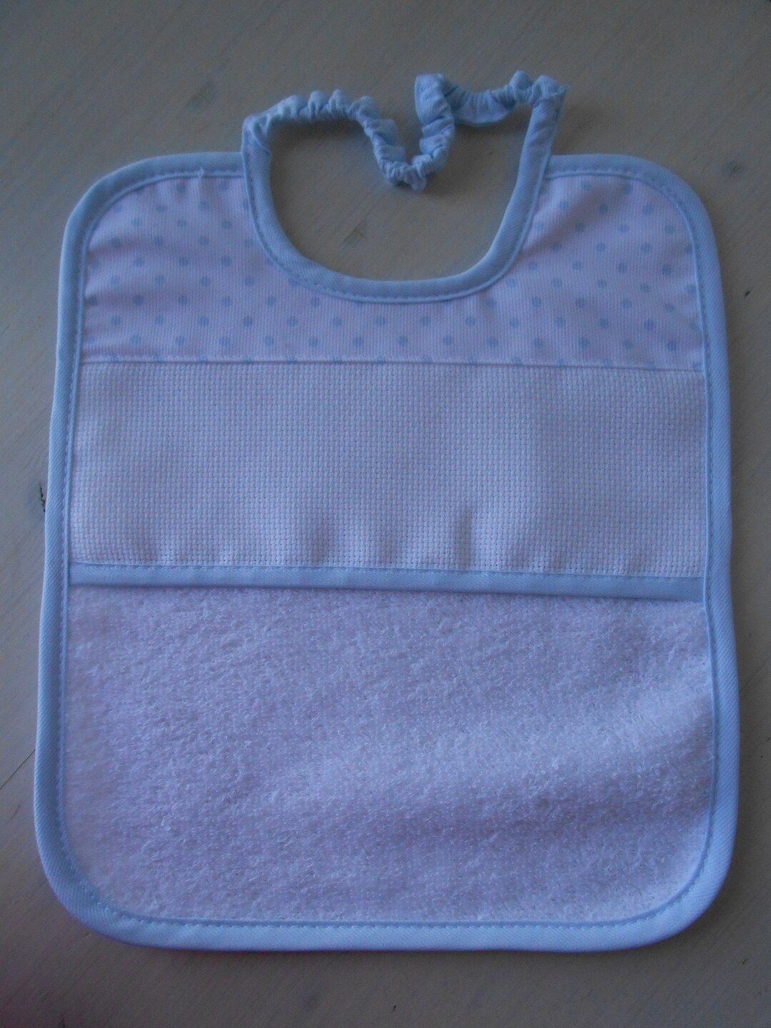 Bib White to Stitch Aida Edge Baby Newborn Blue - Etsy