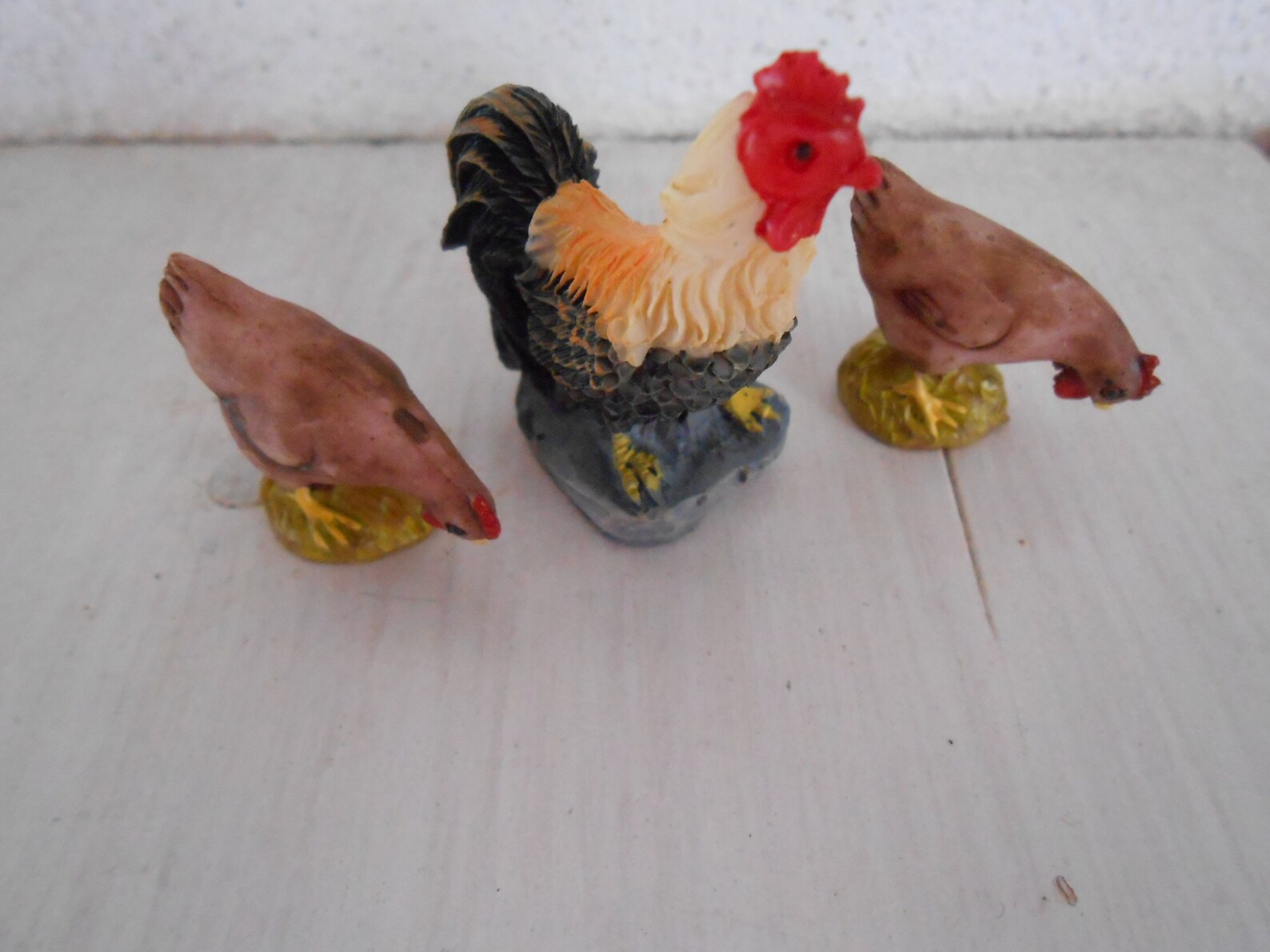 Farm Animals Miniature Rooster and Hens Mini Set of 3 - Etsy