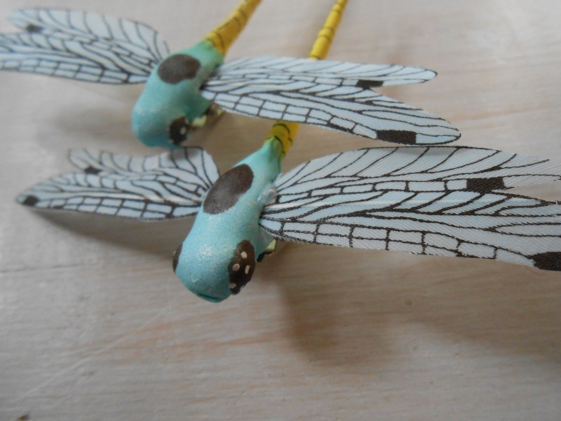 Artificial Dragonflies Set of 12 on Clip | Etsy