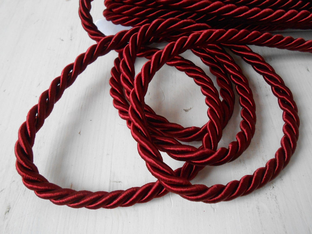 Cord Twisted Satin Garnet Red Passementerie 3 Yards 7.5 Mm Width - Etsy